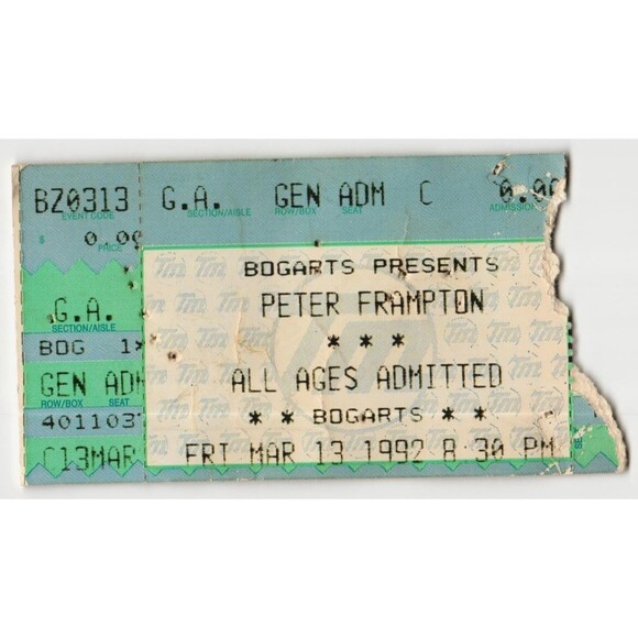 Other | Vintage 1992 Peter Frampton Concert Ticket Stub Cincinnati Oh ...